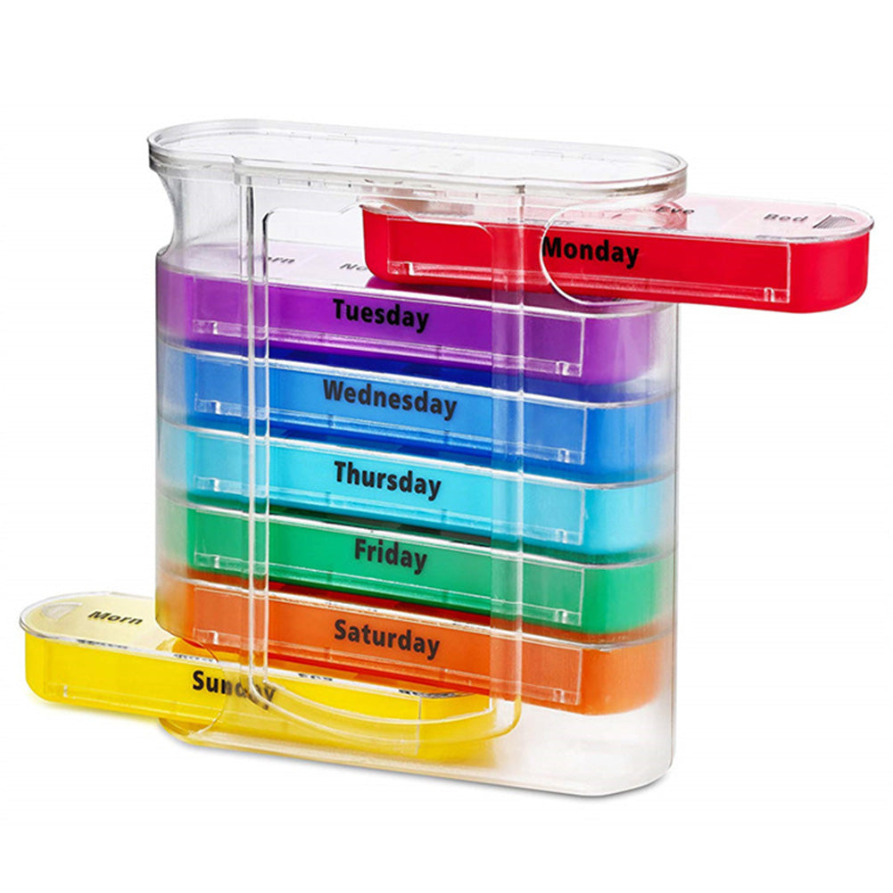 Weekly Pill Box Organiser | Easy-Open 7-Day Medication Storage for Eld